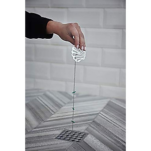 DrainWig Shower Drain Hair Catcher, Disposable Drain Protector, Ocean, White & Teal, 2 Pack