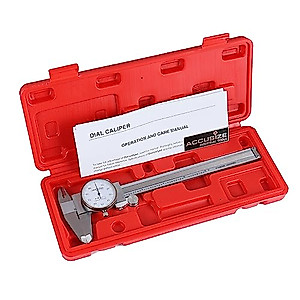Accusize Industrial Tools 0-6 inch by 0.001 inch Precision Dial Caliper, Stainless Steel, in Fitted Box, P920-S216