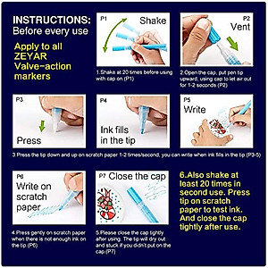 ZEYAR Acrylic Paint Pens, Extra Fine Point, AP Certified, 12 Colors, Water Based, Permanent & Waterproof Ink, Works on Rock, Wood, Glass, Metal, Ceramic and Non porous Surfaces (12 Colors)