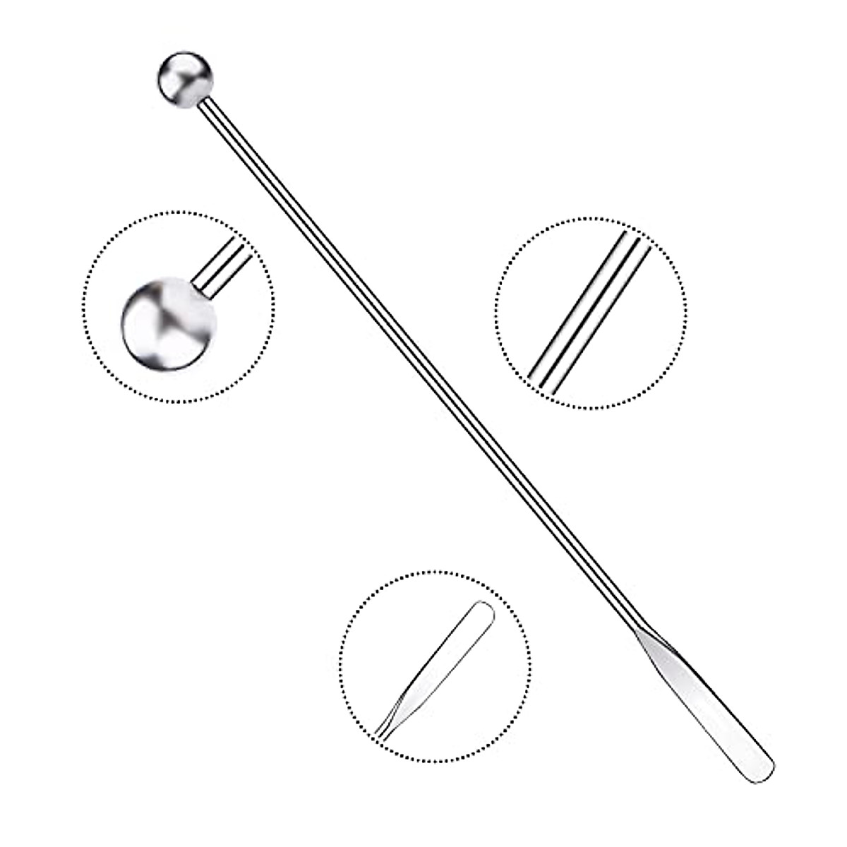 8 Pieces Stainless Steel Coffee Beverage Stirrers Drink Swizzle Stick with Small Rectangular Paddles, Beverage Stirrers for Coffee Cocktail Chocolate Milk Juices