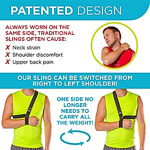 BraceAbility The Shoulder Sling - Patented Arm Support Strap and Waterproof Clavicle Immobilizer Brace for Broken Collarbone, Torn Rotator Cuff, Dislocation or AC Separation (Universal)