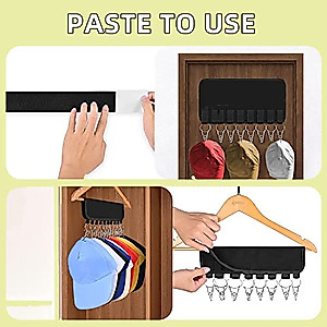 QH7 Cap Organizer Hanger, Hat Holder, Hat Organizer Change Your Ordinary Hanger to Cap Organizer Hanger,Multifunctional Nail Free Key Holder for Wall, Necklace Holder,Room Closet, Wardrobe