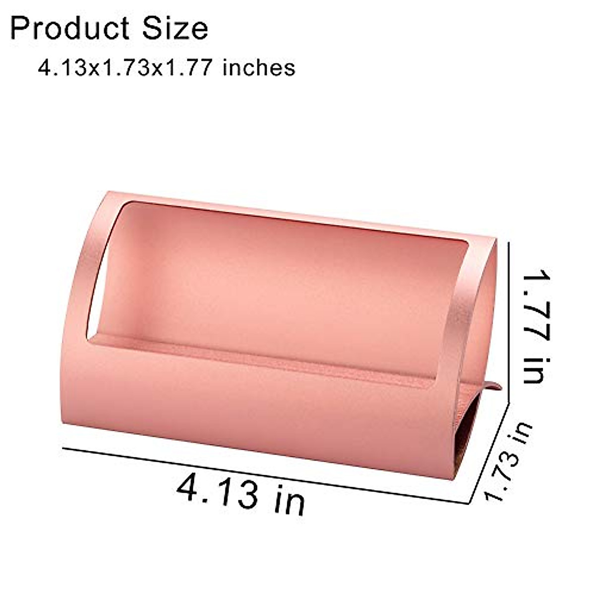 Metal Business Card Holder for Desk, Modern Aluminum Business Card Display Holder Stand, Desktop Name Card Rack Organizer Desk Card Accessory for Office Home (Rose Gold)