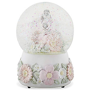 Chickadee Flowers Pastel Musical Snow Globe Plays Tune You are My Sunshine