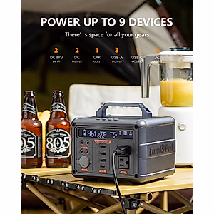 Portable Power Station 300W, Lumopal 298Wh Solar Generator IP63 Waterproof Super Quiet with PD 100W USB-C/ 120V AC Pure Sine Wave Outlet, Backup Lithium Battery for Camping Home Blackout (500W PEAK)