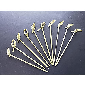 Gmark Bamboo Cocktail Picks 4.5" 300 ct - Bamboo Knot Skewers, Looped Knot Twisted Ends Perfect for Cocktail Party, Barbeque, Club Sandwiches - Pack in Box GM1114