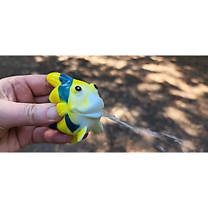 BOHS Rubber Squirting Fish - Cute Floating Cartoon Soft - Baby Bath Play Water Marine Animals Toys - 6 Count