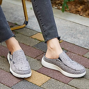 OrthoComfoot Womens Orthopedic Comfy Slippers for Bunion, Arch Support Slip On Shoes, Comfortable Athletic Walking Shoes for Heel and Foot Pain Relief Dark Grey Size 10