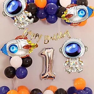 20Pcs Astronaut Aluminum Foil Balloons Outer Space Balloons Decoration for Outer Space Theme Party Kids Birthday Party Supplies Baby Shower