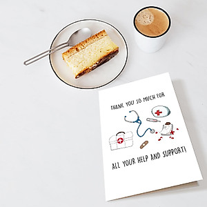 Thank You Card for Nurse Doctor Healthcare, Cute Medical Appreciation Card for Hospital, Medical Staff Appreciation Card, Thank You For All Your Help And Support