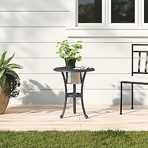 Must-Have Athens Collection 22-Inch Round Ice Bucket Table - Outdoor Patio Side Table with Built-in Ice Bucket: Stylish, Durable, All-Weather Resistant, and Versatile!