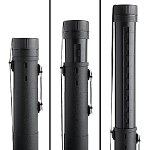 Juvale Poster Tube with Strap, Black Expandable Storage Tube, Holder, Container for Posters, Blueprints, Artwork, Map (30 to 49 Inches)