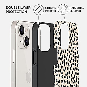 BURGA Phone Case Compatible with iPhone 14 - Wireless Charging Compatible, Hybrid 2-Layer Hard Shell + Silicone Protective Case, Heavy Duty Protection, Slim Fit, Almond Latte