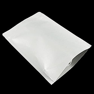 50 Pieces 3.5x5.5 inch White Kraft Paper Zipper Lock Resealable Bags Inner Aluminum Foil Stand up for Zip Bulk Food Storage Lock Airtight 5.1mil Mylar Bag