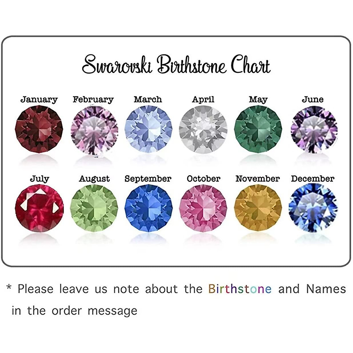 Bemobeauty Mothers Necklace, Birthstone Necklace for Mom Personalized 2 Birthstone & Name Necklaces for Women Heart Shape Pendent Necklace for Grandma Mom Customized Jewelry Gifts