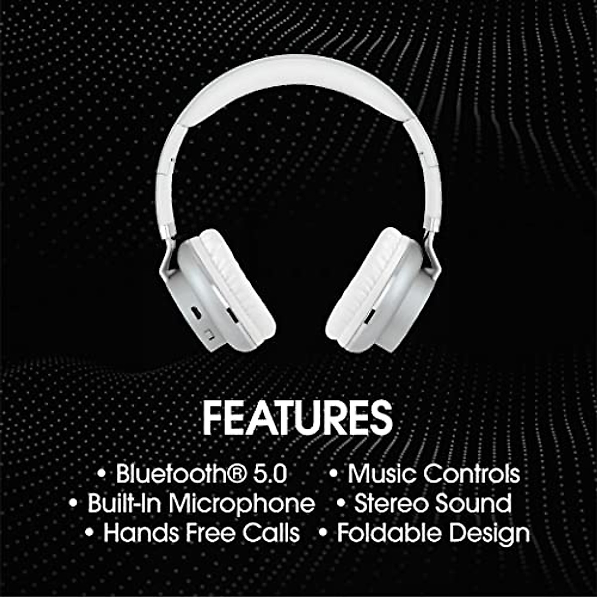 Coby Wireless On-Ear Headphones Bluetooth 5.0 Virtual Assistant Support Portable Folding with Microphone, Music and Call Controls, FM Radio, 6 Hour Battery Life, 33 Feet / 10 Meter Range (Silver)