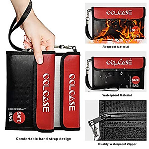 COLCASE Fireproof Money Bag(8.3x5 inches), 2 Pack Fireproof and Waterproof Cash Bag with Zipper, Fireproof Money Safe Pouch Envelope Container for Cash,Jewelry,Valuable,Passport