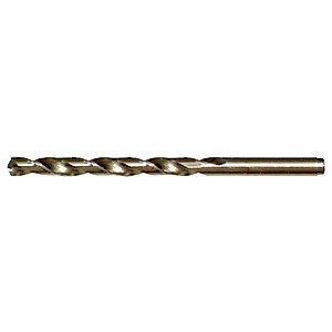 Cle-line C23361 Cobalt Heavy Duty Jobber Length Drill, Cobalt, Gold Oxide Finish, Straight Shank, 135-Degree Split Point, 5/16" Drill Diameter (Pack of 6)
