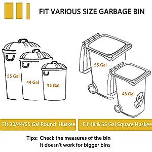Yellow Trash Can Caddy Bag for Garbage Bins- Fits 32-50 Gallon Can & 12 Storage Pockets & Heavy Duty Vinyl Construction, Ideal for Housekeeping /Maid Services/Janitorial Companies/ Cleaning Crews