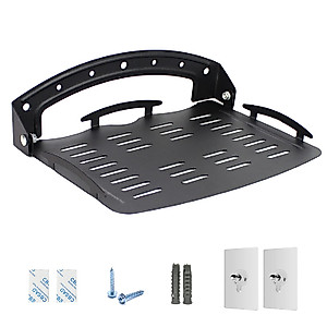 UineHiot Floating Shelf for Projector Wall Mount, 90-Degree Foldable, Loading Capacity 8.8lbs, Black