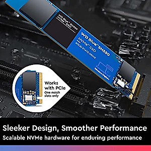 Western Digital 500GB WD Blue SN550 NVMe Internal SSD - Gen3 x4 PCIe 8Gb/s, M.2 2280, 3D NAND, Up to 2,400 MB/s - WDS500G2B0C