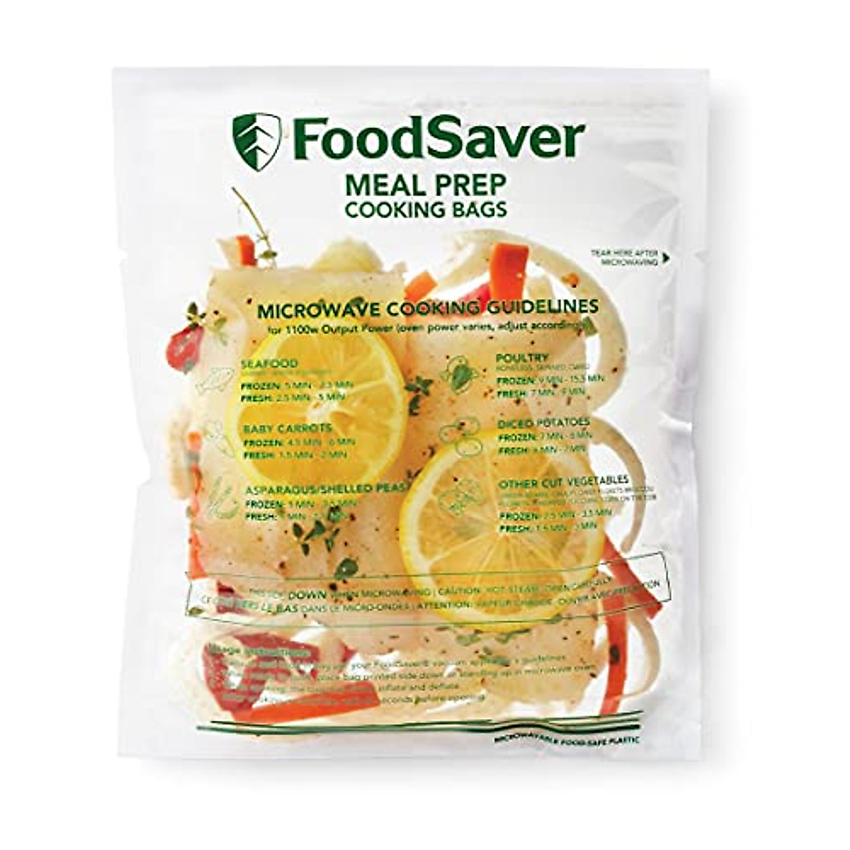 FOODSAVER Microwavable Meal Prep Bags Vacuum Sealers, 1 Quart, 16 Ct.