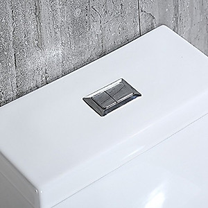 WOODBRIDGE Modern Square Design One Piece Dual Flush 1.28 GP Toilet, Chair Heightwith Soft Closing Seat, Chrome Button B0920-CH, White