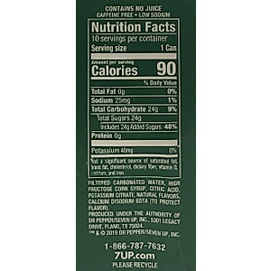 10 Mini Cans 7up Lemon Lime Soda 7.5 oz