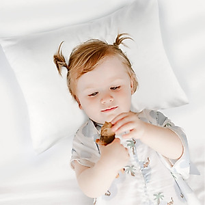 Zenssia Organic Cotton Toddler Pillowcase/Travel Pillowcase Pack of 2 Set 13x18 Inches with Envelope Closure - Soft & Breathable Baby Pillow Case Cover Solid White