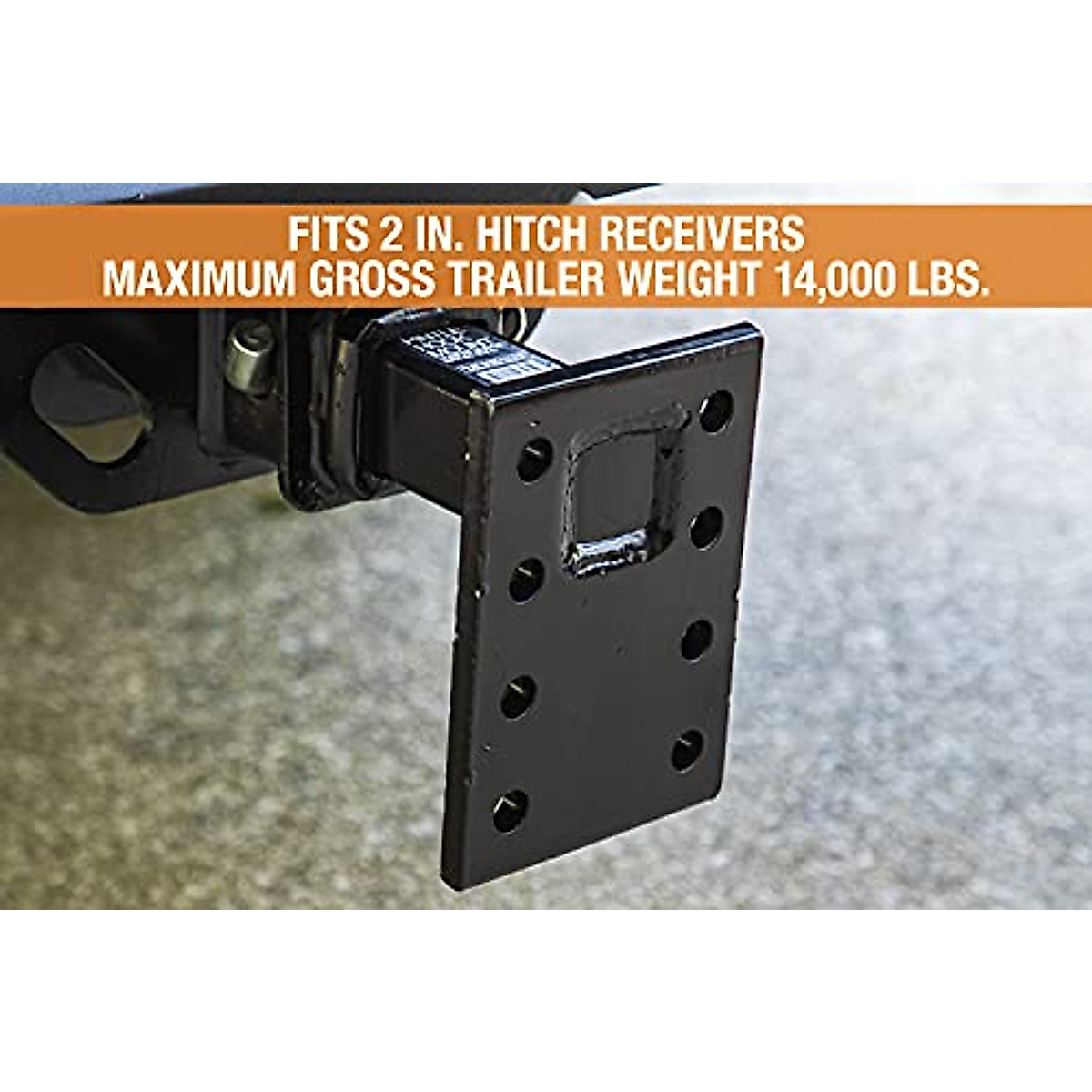Buyers Products PM87 3-Position Pintle Hook Mount, Black, 9 in. Shank