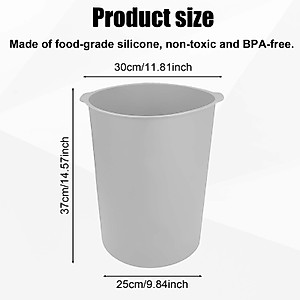 5 Gallon Bucket Liner, Silicone Rubber Bucket Saver Reusable Bucket Lining with Graduated Measurement for Concrete Paint Mix and Thinset (Grey)