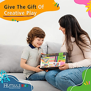 Hutsuls Kids Arts and Crafts Supplies - Toddler Craft Supplies & Materials - Preschool Craft Kits for Kids Ages 5-7 - Ultimate Crafting Kit for Children, Girls, Boys - Pipe Cleaners, PomPoms, Stickers