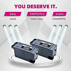 C9345 Ink Maintenance Box, C12C934591 Waste Ink Collector for EcoTank Pro ET-5880 ET-5850 ET-5800 ET-16600 ET-16650 Workforce Pro WF-7820 WF-7840 ST-C8000 Printer - 2 Pack, Remanufactured