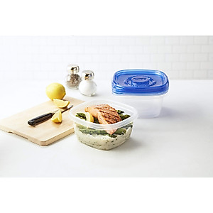 Glad GladWare Tall Entrée Food Storage Containers | Large Square Containers for Food Hold up to 42 Ounces of Food, 3 Count | Strong and Sturdy Large Food Storage Holders