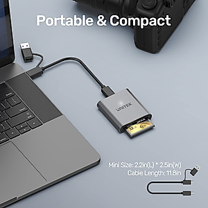 Unitek CFast Card Reader, USB 3.0 USB C CFast 2.0 Card Reader, Portable Aluminum CFast Memory Card Adapter Thunderbolt 3 Port Connection Supported, Compatible for SanDisk, Lexar, Transcend, Sony Card