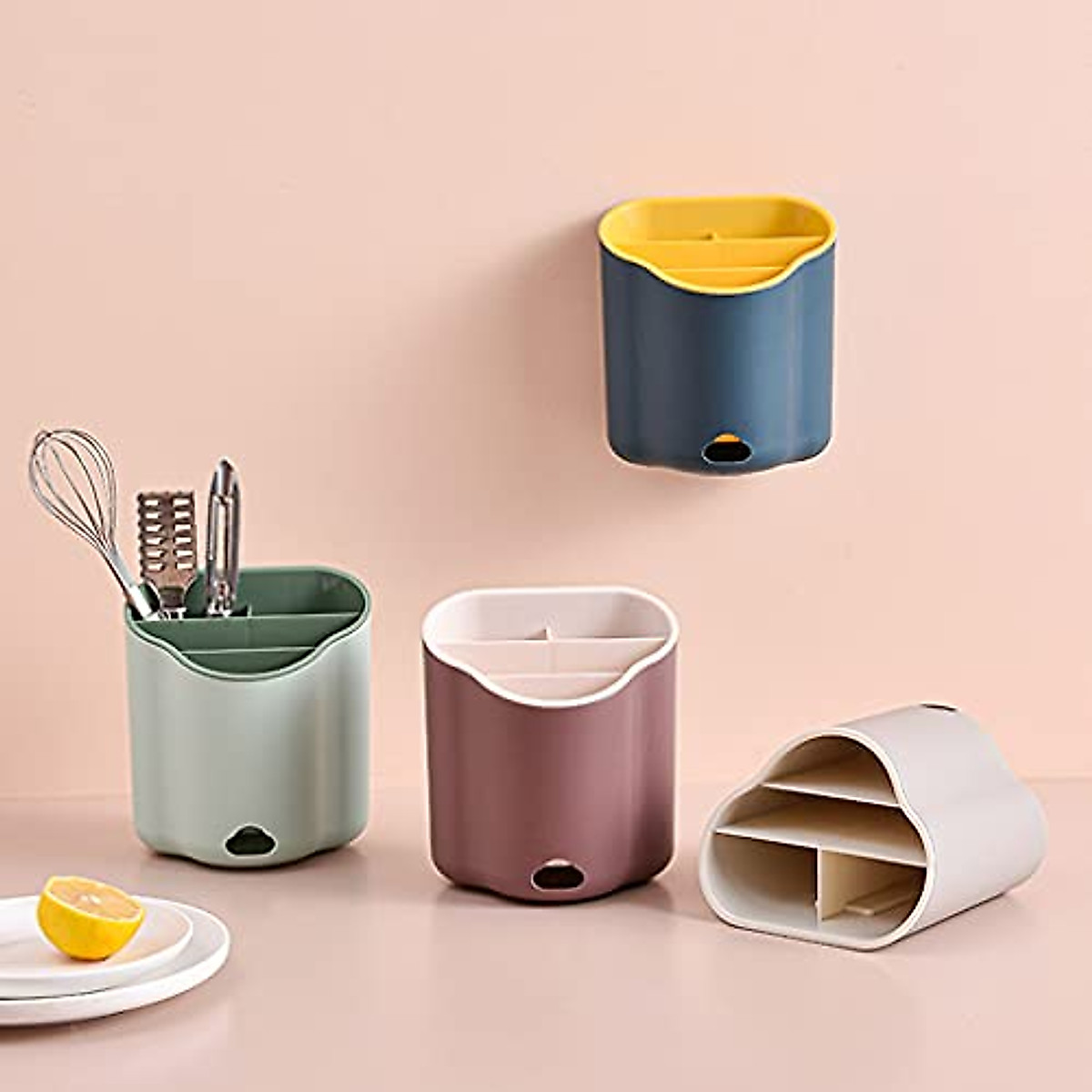 MHADBKH 4 Colors to Choose Kitchen Storage Rack Can Be On Wall Or Stand On Table Large Capacity Help Save Space