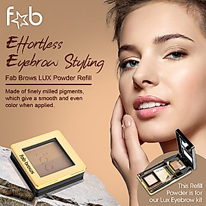 Lux Eyebrow Kit Refill Powder - Soft and Natural Eyebrow Definition for Light Brown/Medium Brows On-The-Go