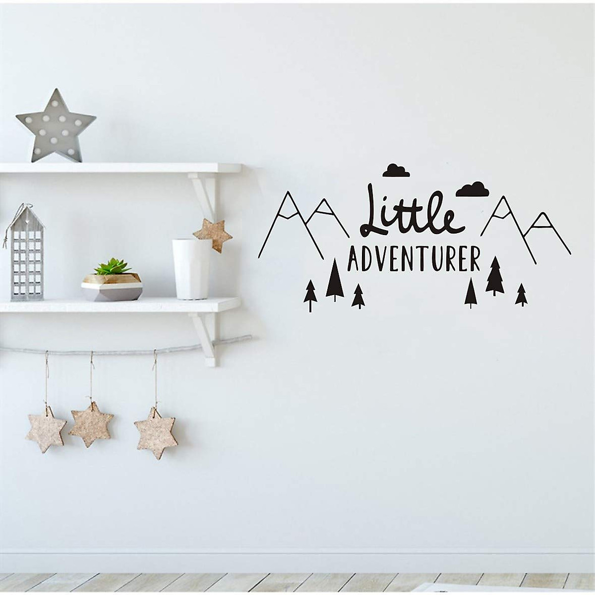 The Tribal Mountain Little Adventure Wall Sticker Art Travel Adventures Mountains Wall Decal for Kids Room Nursery Room Bedroom Wall Art Murals Removable Boys Wall Poster QQ198 (57X27CM)