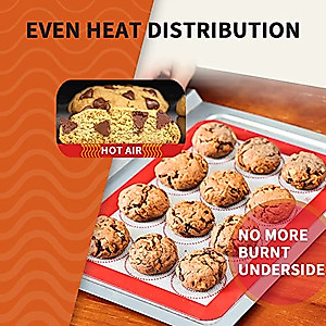 Silicone Baking Sheet Mat Set of 4, Perfect Food Grade Reusable Silicone Mat for Baking Sheets,Non Stick Silicone Liner for Rolling& Bake Pans - Macaron/Cookie/Bun/Bread Making By KITCHENRAKU KR