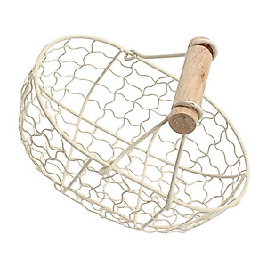 DOITOOL Wire Egg Container Eggs Wire Storage Basket with Handle Iron Art Eggs Tray Wire Fruit Storage Vegetables Container Eggs Holder for Kitchen Home Living Room Metal