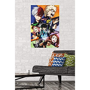 Trends International My Hero Academia-Faces Wall Poster, 22.375" x 34", Unframed Version, Bedroom