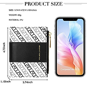 VOCUS Small Wallet for Women Bifold Leather Coin Purse Card Holder Wallet with Zipper Coin Pocket ID Window