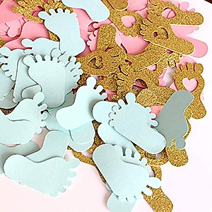 Footprint Baby Shower Confetti for Gender Reveal Party Table Decorations,Baby Gender Party Favor Candy Box/Bag DIY Decor Supplies 250CT