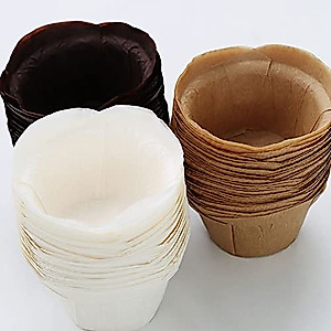 SK Cupcake Liners Baking Muffin Paper Baking Cups for Weddings, Birthdays, Baby Showers (Natural 50pcs)