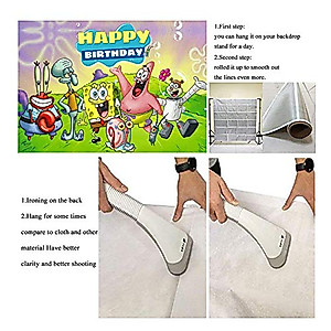 5x3ft Spongebob Happy Birthday Photography Backdrops Cartoon Kids Party Decoration Photo Backgrounds Studio Props Supplies