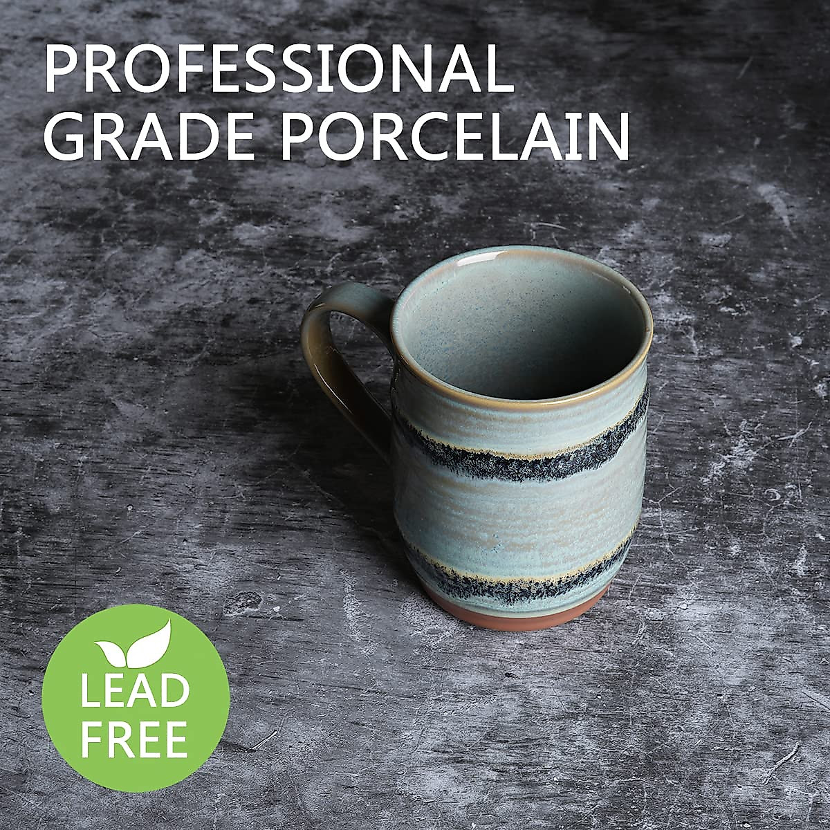 Bosmarlin Extra Large Ceramic Coffee Mug, 23 Oz, Dishwasher and Microwave Safe, Oversized Big Tea Cup for Office and Home (Turquoise Blue, 1)