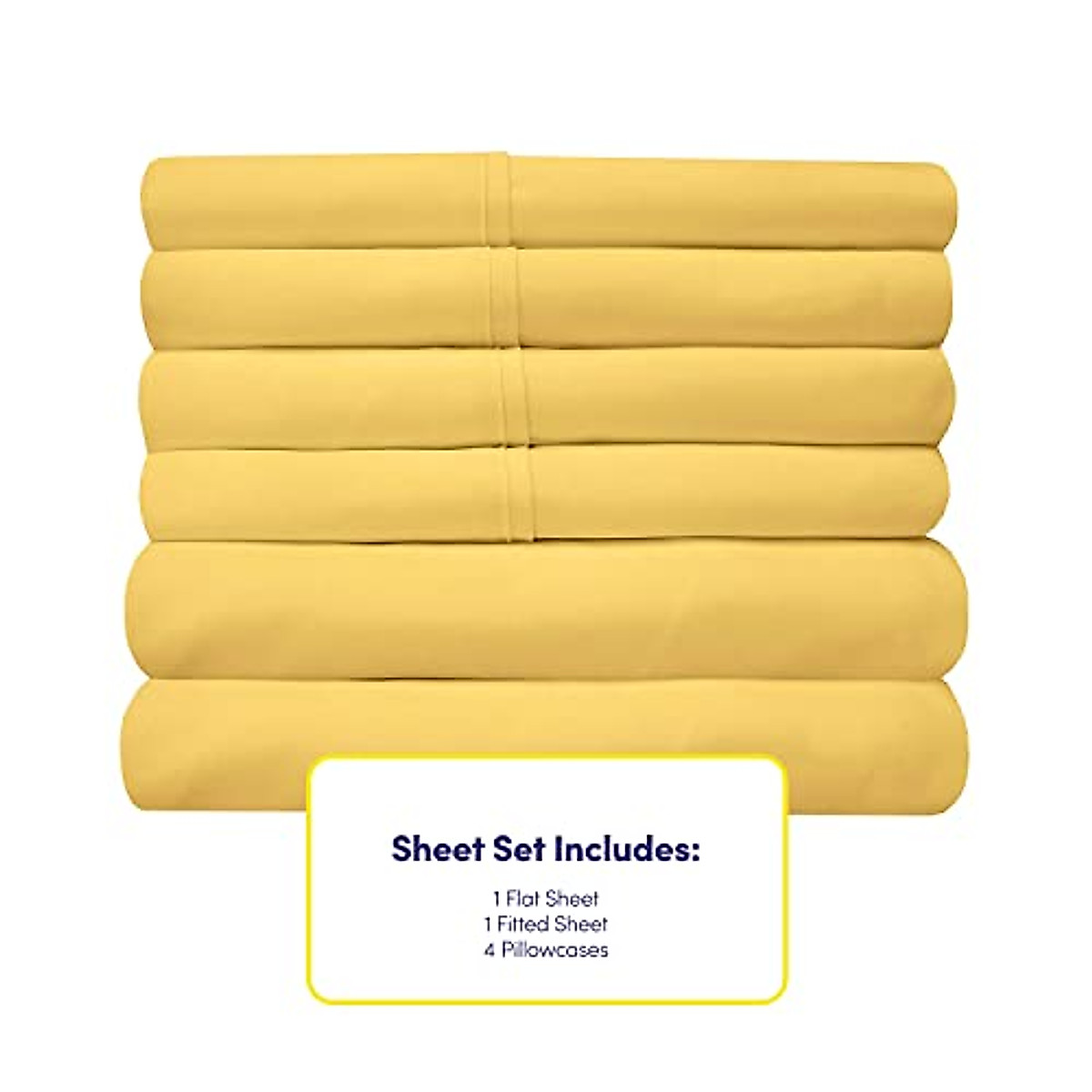Queen Sheets Yellow - 6 Piece 1500 Supreme Collection Fine Brushed Microfiber Deep Pocket Queen Sheet Set Bedding - 2 Extra Pillow Cases, Great Value, Queen, Yellow