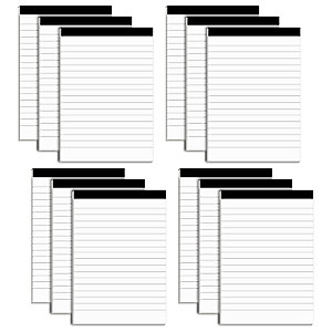 12 Pack Note Pads Refills 4 x 6 Inch Memo Pads Writing Pads, White Small Notepads Scratch Pads Mini Notepad with 30 Sheets Lined Paper in Each Pad