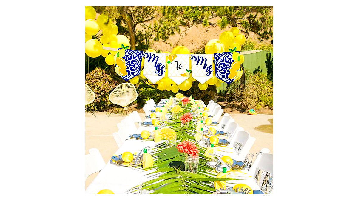 Lemon Bridal Shower Decorations - Miss to Mrs Banner