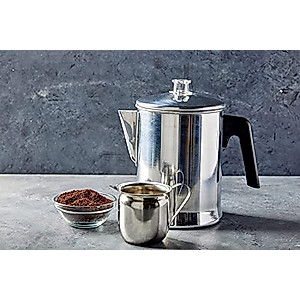 Mirro 9 cup Aluminum Coffee Percolator for indoor and outdoor, Camping Use, Silver (MIR-50021)